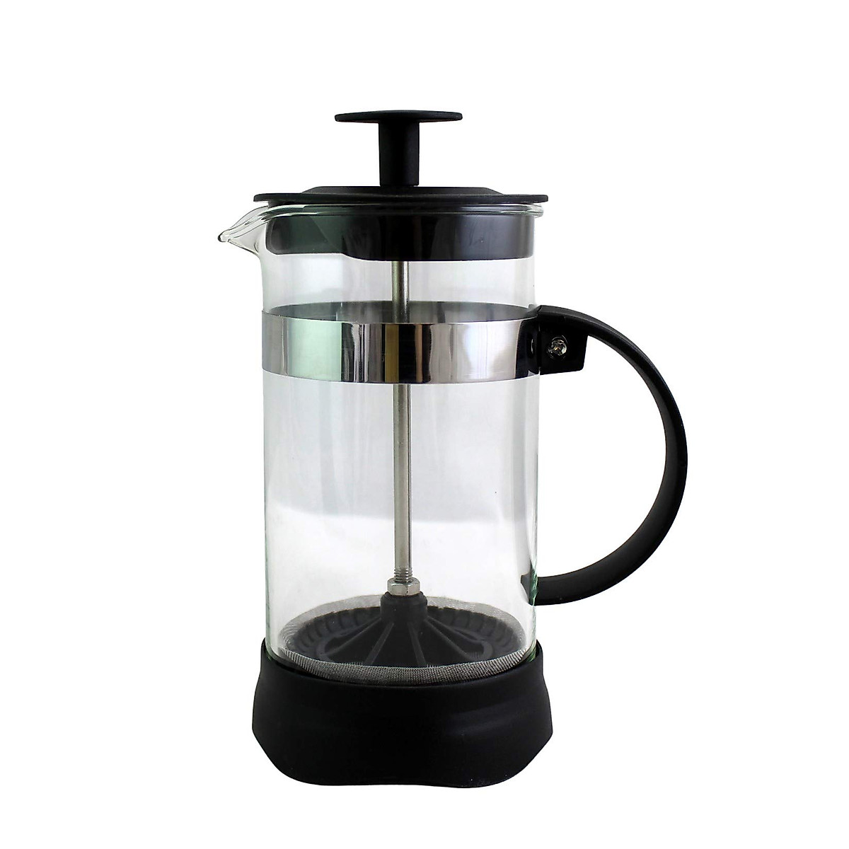 Dependable Industries inc. Essentials 12 Ounce Glass French Press Coffee & Tea Brewer - Single Cup, 3 Cup Espresso Compact, Durable, Easy to Use