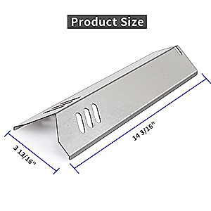 Zemibi 3-Pack 14 3/16 Inch Stainless Steel Heat Plate Replacement for Uniflame GBC1030W, GBC1030WRS, GBC1030WRS-C, GBC1134W, GBC1134WRS Gas Grill Models, BBQ Burner Cover Flame Tamer, Heat Shield