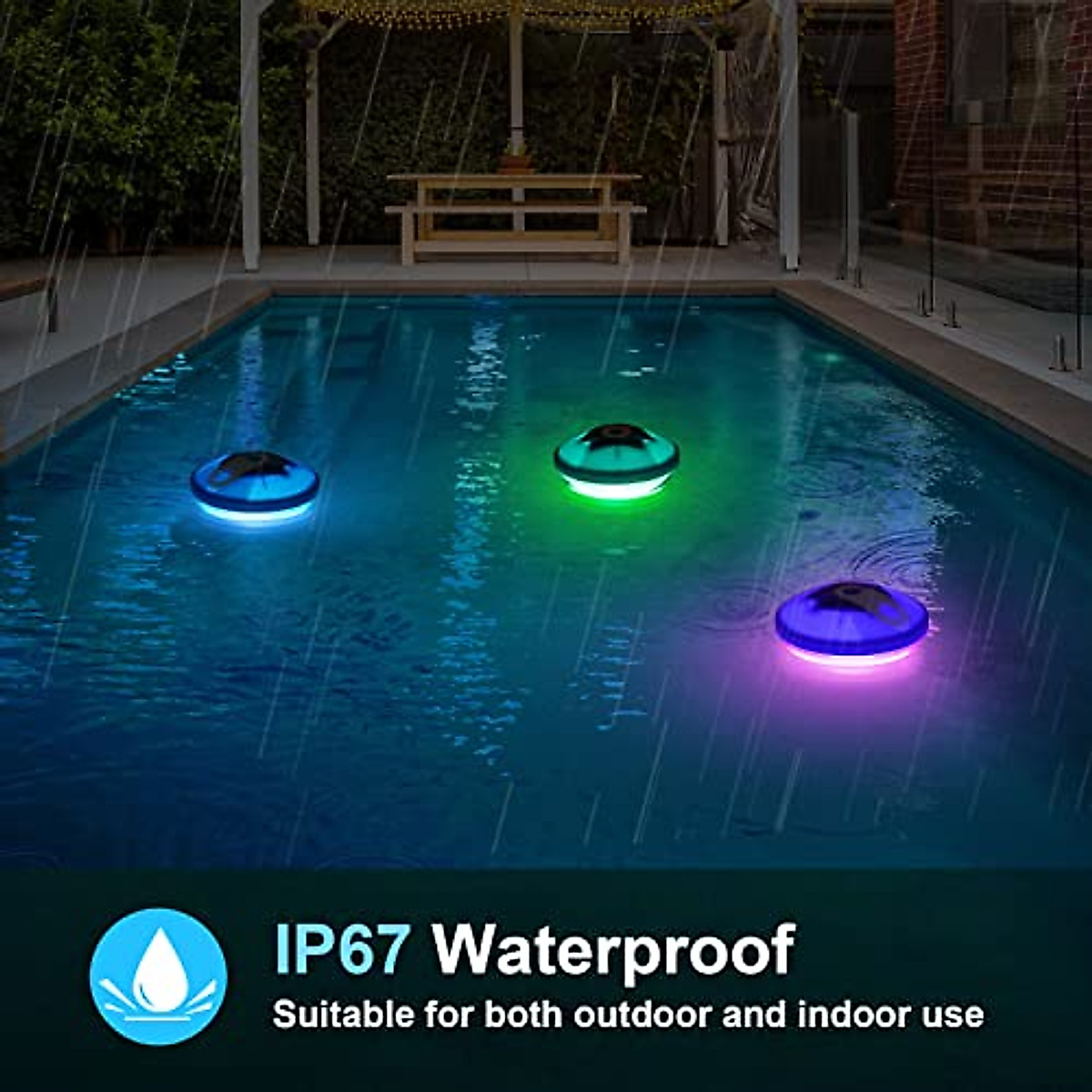 Goallim Floating LED Pool Lights: 7 Color Changing & Waterproof