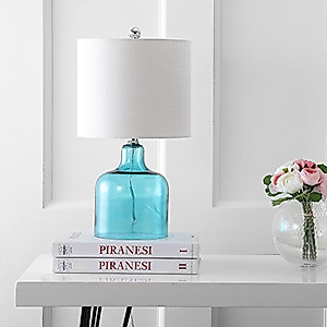 JONATHAN Y JYL1027A Gemma 19" Glass Bell LED Table Lamp, Coastal, Cottage, Transitional, Modern, Office, Living Room, Family Room, Dining Room, Bedroom, Hallway, Foyer, Moroccan Blue