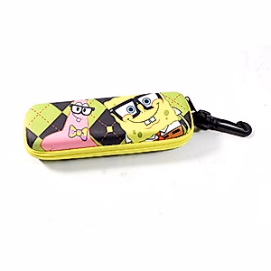 Nickelodeon Spongebob Squarepants & Patric Star Themed Eye Sun Glasses Case Color Pattern Green & Black Chequered