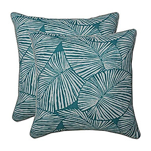 Pillow Perfect Outdoor/Indoor Talia Seaglass Throw Pillows, 18.5" x 18.5", Green 2 Count