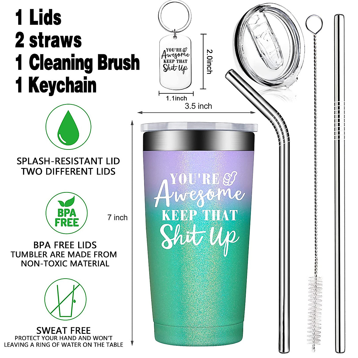 BIRGILT Thank You Gifts, Inspirational Gifts for Women - Funny Birthday, Graduation, Mothers Day, Congratulations, Encouragement Gifts for Women, Coworker, Friend, Mom, Sister, Daughter- 20oz Tumbler