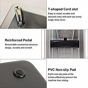 Automatic Shoe Covers Dispenser with Disposable Shoe Covers for Home, Office, Supermarket, Factory, Lab (Silver)