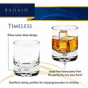 Badash Galaxy Crystal Old Fashioned Glasses - Set of 4 Mouth-Blown Lead-Free Crystal 8 oz. Rocks Glasses for Whiskey, Bourbon & Scotch