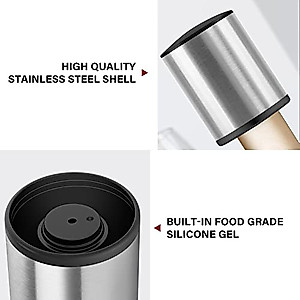 Wine Stopper, [𝐊𝐞𝐞𝐩𝐢𝐧𝐠 𝐅𝐫𝐞𝐬𝐡] Vakoo Vacuum Leakproof Wine Bottle Stopper, Reusable Wine Sealer, Wine Corks Keeps Fresh, Gifts for Wine Lovers for Christmas Anniversary