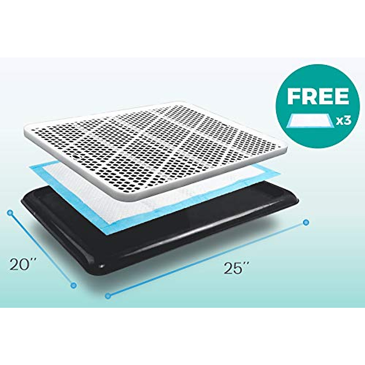 Pet Awesome Dog Potty Tray/Puppy Pee Pad Holder 25”x20” Indoor Wee Training for Small and Medium Dogs