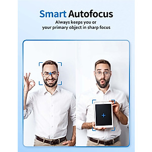 SAMOMO Webcam with Dual Microphones, 1080P Full HD Computer Camera for Laptop/Desktop, Autofocus, Privacy Cover, Auto Light Correction, USB Web Cam for Video, Teaching, Streaming and Gaming