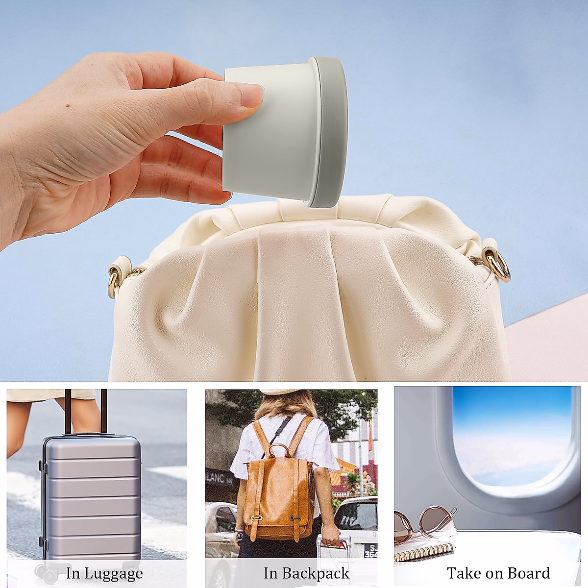 Cosywell Travel Containers for Toiletries Plastic Cream Jars 3.4oz/100ml Empty Cosmetic Pot Jars 4 Pieces Refillable TSA Approved Leak-proof Travel Size Accessories with Lids（Black）