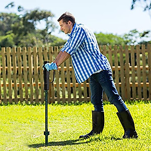 Nrspp Black Fence Post Driver，16.5 Inch T Post Driver,Hand Post Pounder with Handle,12 LB Heavy Duty Post Hole Diggers