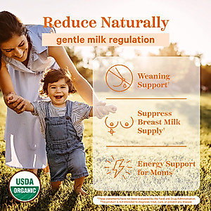 Pink Stork No Flow - Organic Sage Tea to Dry Up Breast Milk Supply and Decrease Milk Production, Stop Breastfeeding, Wean Lactation Naturally, Postpartum Essentials - 15 Sachets