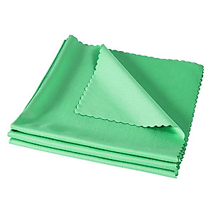 3pcs 12x12inch Instruments Cleaning Cloths, Universal Soft Microfiber Clean Cloths String Instrument Polishing Cloth for Guitar Violin Piano Brass Trumpet Sax Flute (Green)