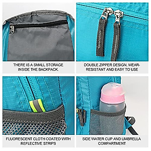 INOXTO 20L Lightweight Hiking Backpack Small Foldable Hiking Daypack for Outdoor Hiking Travel Camping (Blue)