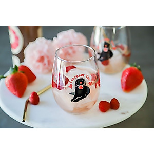 Drinking Divas Black Lab Labrador You 15oz Stemless Wine Glass 2021 - Fun Gifts for Women, Mom, Best Friend, Sister, Girlfriend, Wife, Cute Dog Lovers - Adorable Birthday Mother's Day Present