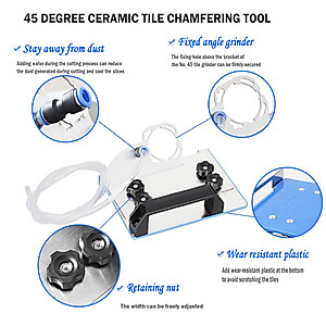 45 Degree Tile Chamfering Tool,Angle Grinder Stand for Tile 45° Chamfer Cutting,Type 100 Angle Grinder Attachment,Heavy Duty Angle Grinder Stand 45 Degrees Adjustable for Cutting Ceramic Stone ﻿