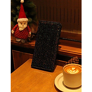 Mymazn Holographic Glitter Server Book with Zipper Pocket 5x9 Waitress Book with Magnetic Closure Pocket Serving Book for Waitress Wallet