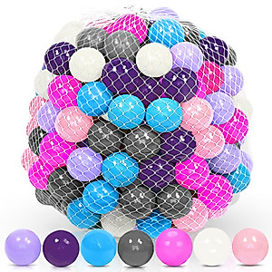 Playz 50 Mini Ball Pit Balls - Princess Edition - Soft, Plastic Mini Play Balls - Small, No Sharp Edges, Super Safe, Phthalate & BPA Free