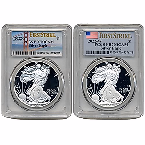 2022 S AMERICAN EAGE 1 oz proof silver coin set $1 PCGS PR70DCAM
