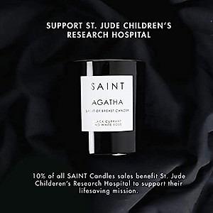 SAINT Agatha Scented Candle with Prayer, Prayer Coin, and Holy Oil, Saint of Breast Cancer, Soy Coconut Aromatherapy Candle with 50 Hour Burn Time