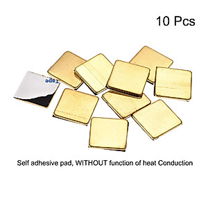 uxcell Flat IC Chipset Thermal Copper Heatsink with Adhesive Pad for RPI,12x12x1mm 10pcs