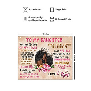 Black Mother Daughter Wall Art - African Americans Black women Wall Art & Decor - Baby shower Gift - Nursery Wall Art - Pink Girls Room Girls Bedroom Wall Art - To My Daughter Poster 8x10 UNFRAMED