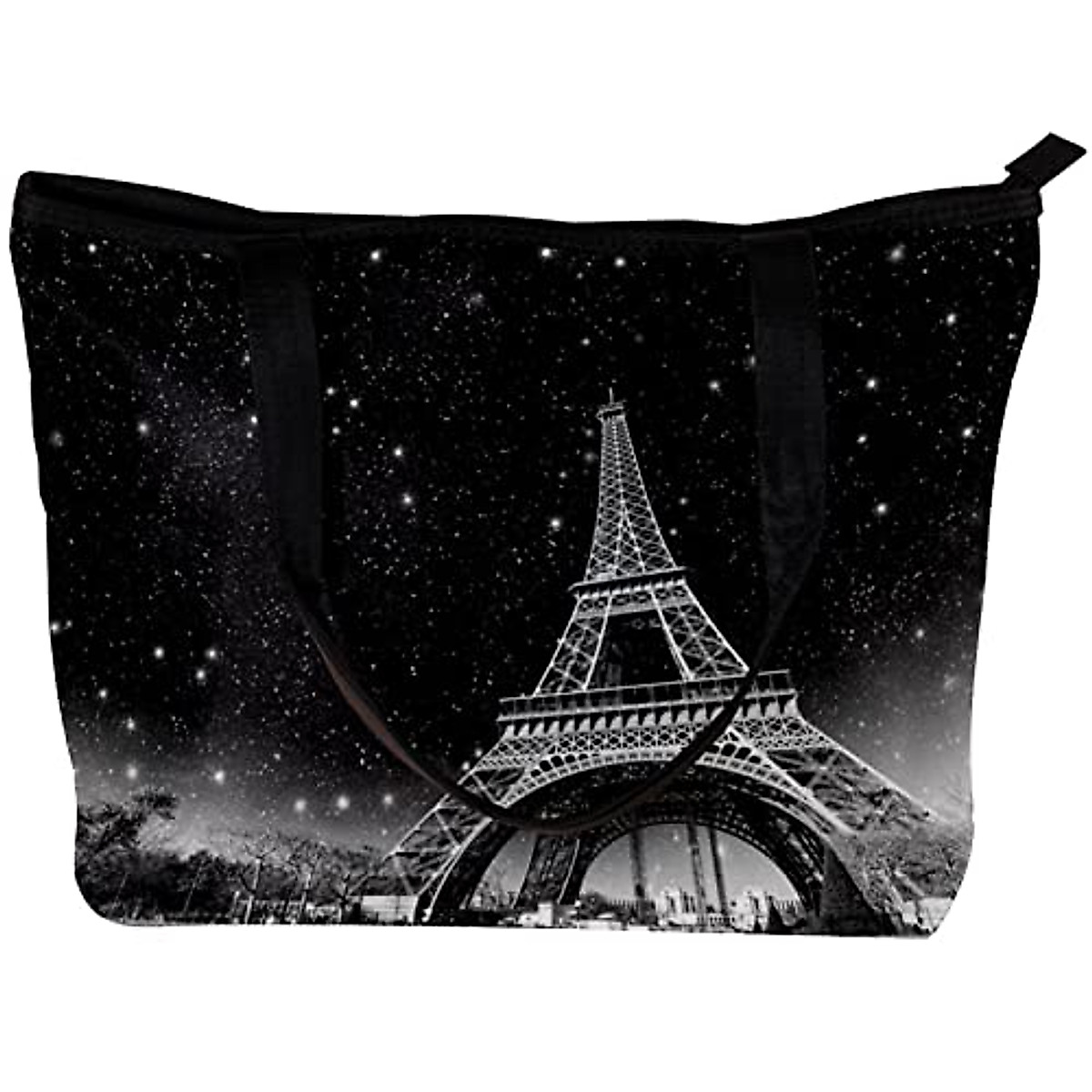 Purses for Women, Tote Bag, Bags for Women, Womens Handbags, Black Starry Sky Retro Eiffel Tower pattern