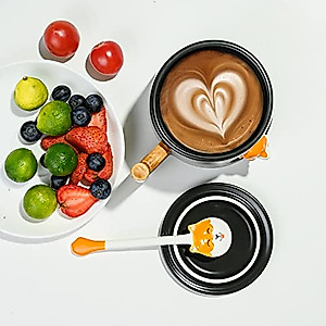 OverTwice Dog Lovers Gifts for Women, Shiba inu Cute Coffee Mug Set, Coffee Mug with Lid and Handle, his and hers gifts, Creative Birthday Gift,Engagement gift, Wedding Gift, Couple gifts 15oz …