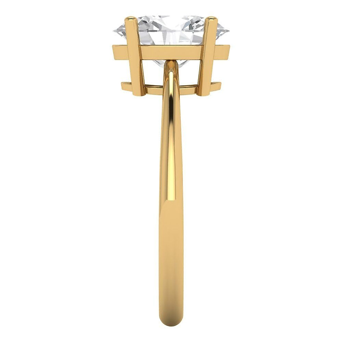 Clara Pucci 2.0 ct Oval Cut Solitaire Genuine Lab Created White Sapphire Bridal Designer Anniversary Engagement Ring 14k Yellow Gold