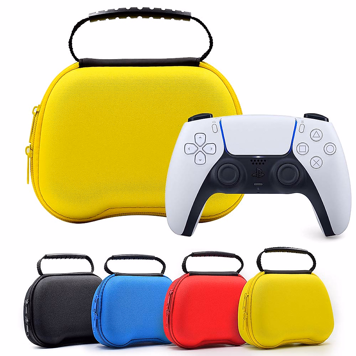 Birsppy KAKUMA Travel Carrying Case for PS5 Controller, Hard Protective Case Storage Bag for Playstation 5 DualSense Wireless Controller (Yellow)