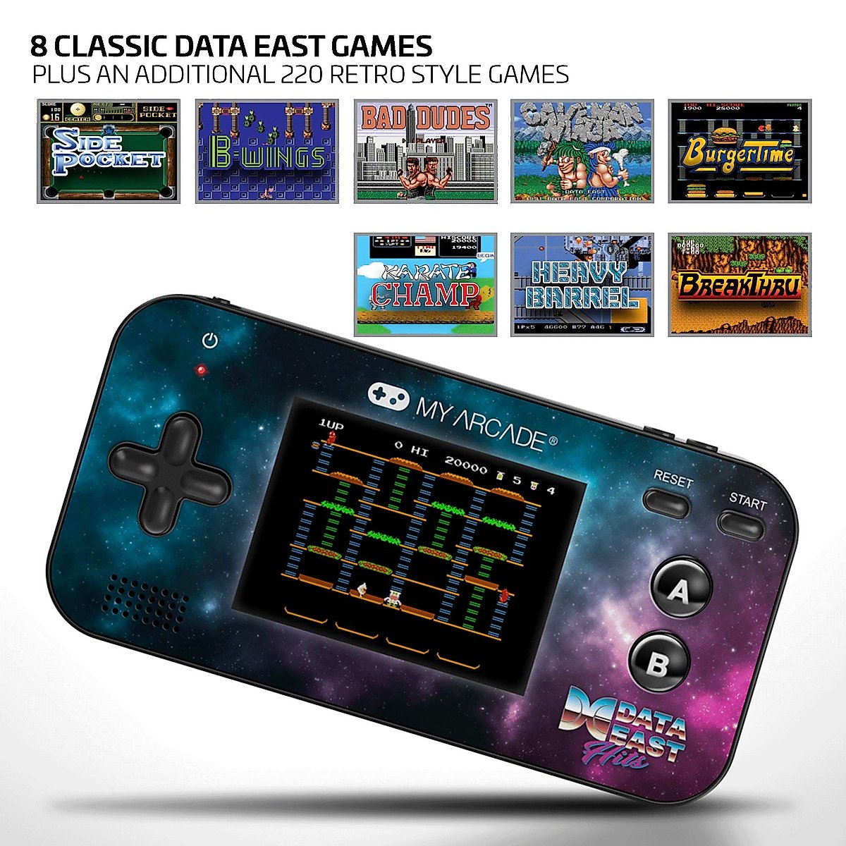 My Arcade Gamer V - Handheld Gaming System - 220 Retro Style Games Plus 8 Data East Classics