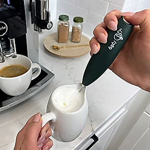 Righwa Milk Frother & Egg Beater - 2-in-1 Handheld Frother for Coffee & Egg Whisker - Battery-Operated Frother with Stand - Auto Shutoff, Powerful Motor - Kitchen Tools & Coffee Station Accessories
