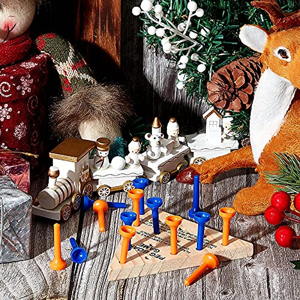 Zhanmai Wooden Triangle Peg Game, 3 Sets, Educational Board Game for Teens and Adults, Travel Size, Strategy Toy, Fun Learning Puzzles