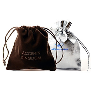 Accents Kingdom Women's Hematite Stone Bead with Tuchi Simulated Pearl Necklace with Simulated Clear Crystal, 18"