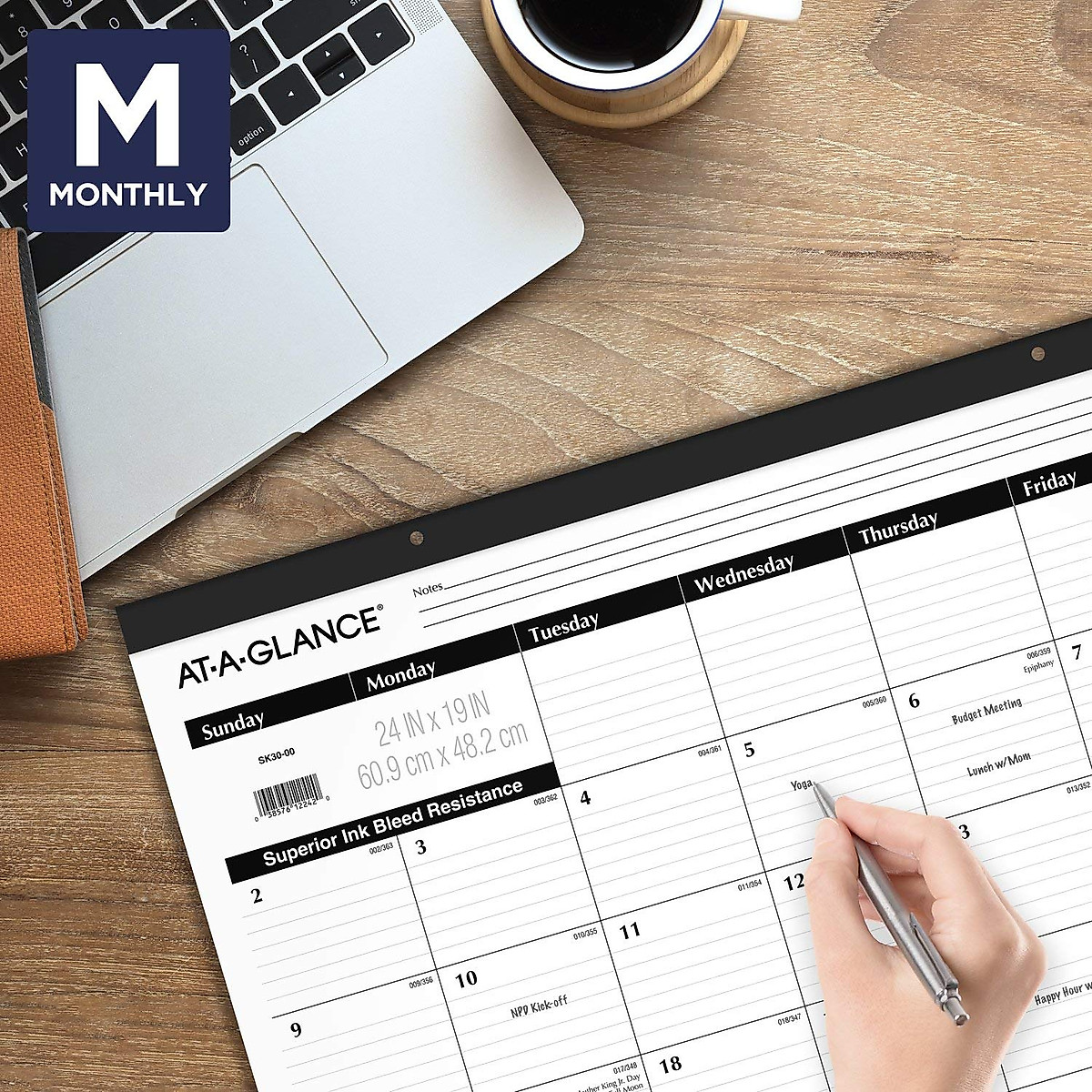 2022 Desk Calendar by AT-A-GLANCE, Monthly Desk Pad, 24" x 19", Jumbo, Ruled (SK3000)