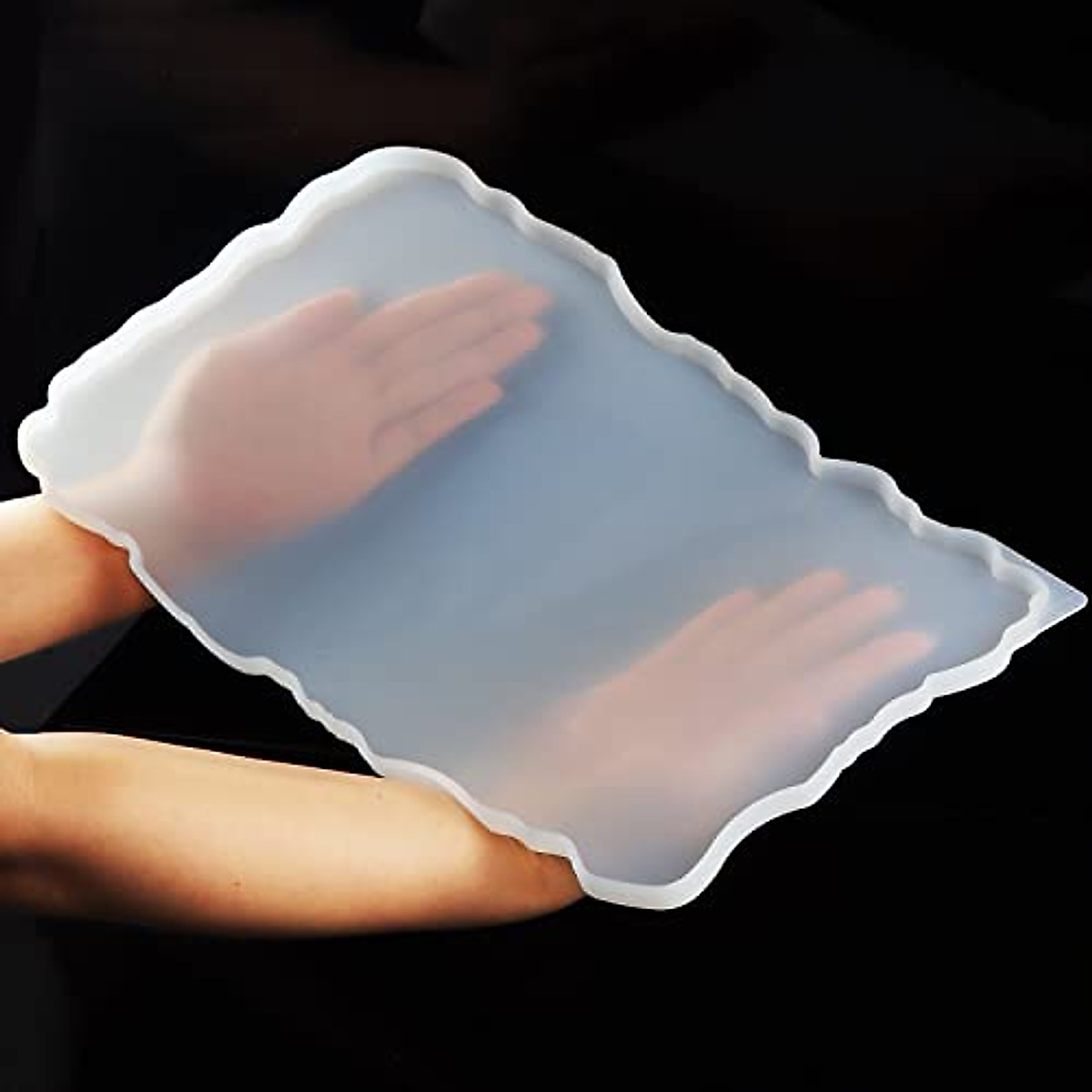 2 Size XL Resin Tray Molds Silicone with Gold & Silver Handles, Epoxy Resin Tray Mold DIY for Making Resin Tray, Crafts, Home Decorations