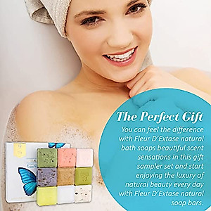 FLEUR D' EXTASE (Ecstacy Soap Gift Set With 9 x 25 Gram Bars Of Guest Soaps - All Natural (9 Soaps Gift Set)