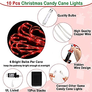 RED Lights Christmas Candy Cane Pathway Markers Lights with 8 Modes & Stakes, 22 Inch Christmas Lights Outdoor Christmas Decorations Xmas Candy Cane Christmas Decor for Walkway Yard Patio Lawn Garden