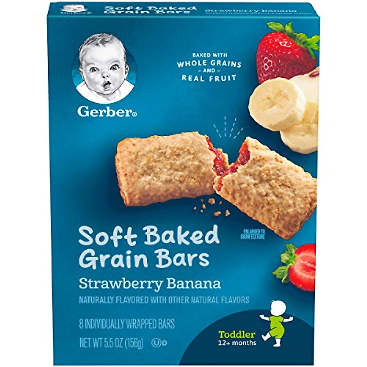 Gerber Graduates for Toddlers Cereal Bars, Strawberry Banana, 8 ea
