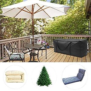 Txkrhwa Patio Cushion Storage Bag Outdoor Cushion Cover Patio Protective Bags Zippered with Handles Furniture Cover Waterproof Cover Storage Bag Black