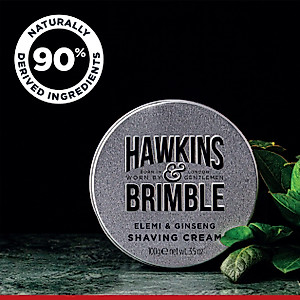 Hawkins & Brimble - Shaving Cream for Men, 100g - Luxurious Shaving Cream for Sensitive Skin and Nourishing - Smooth Finish Shave for Men without Animal Testing - Signature Elemi & Ginseng Fragrance