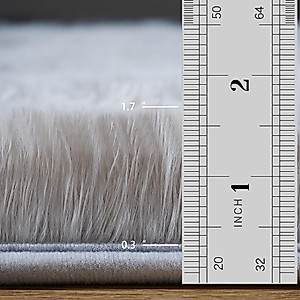 Soft Area Rugs for Living Room 5.2 x 7.5Ft Fluffy Fuzzy Shag Shaggy Carpet Modern Plush Bedroom Rug, Non-Slip Plush Fluffy Furry Fur Rugs for Living Room Bedroom Home Decor