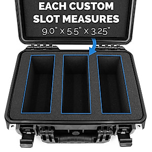 CASEMATIX Graded Card Case Pro Edition Compatible with 100 BGS PSA Graded Sports Trading Cards, IPX7 Waterproof Graded Slab Trading Card Box with Precision Cut Graded Card Storage Box Foam Dividers