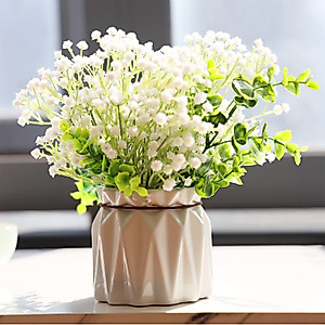 DYYHSDPU Baby Breath Artificial Flowers Bulk(12 pcs) Upgrade Faux Flowers Gypsophila, for Home Garden Decoration, Wedding Party, DIY Bouquet Filler. (White)
