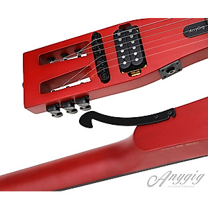 Anygig Electric Guitar Practice Portable Travel 82CM 1.6KG Cherry Matte 25.5" Full Scale with Gigbag Right Handed