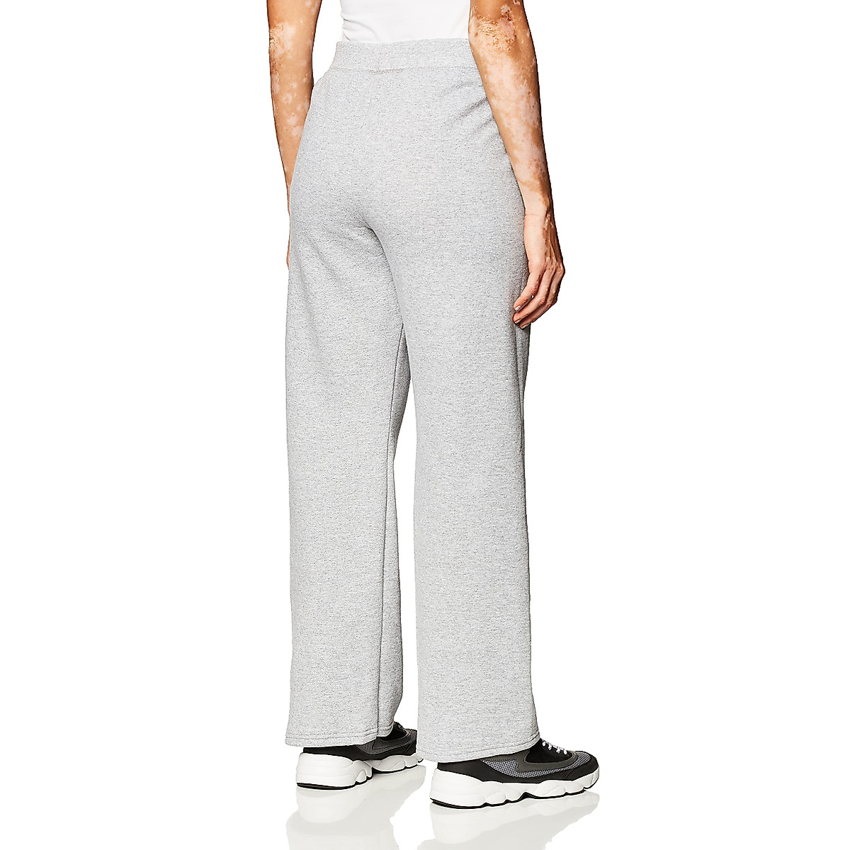 Hanes Women's Open Leg Sweatpants, EcoSmart Fleece Sweats, Regular & Petite, Light Steel, Medium