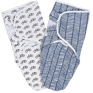 BaeBae Goods Swaddle Blanket, Adjustable Infant Baby Wrap Set of 4, Baby Swaddling Wrap Blankets Made in Soft Cotton