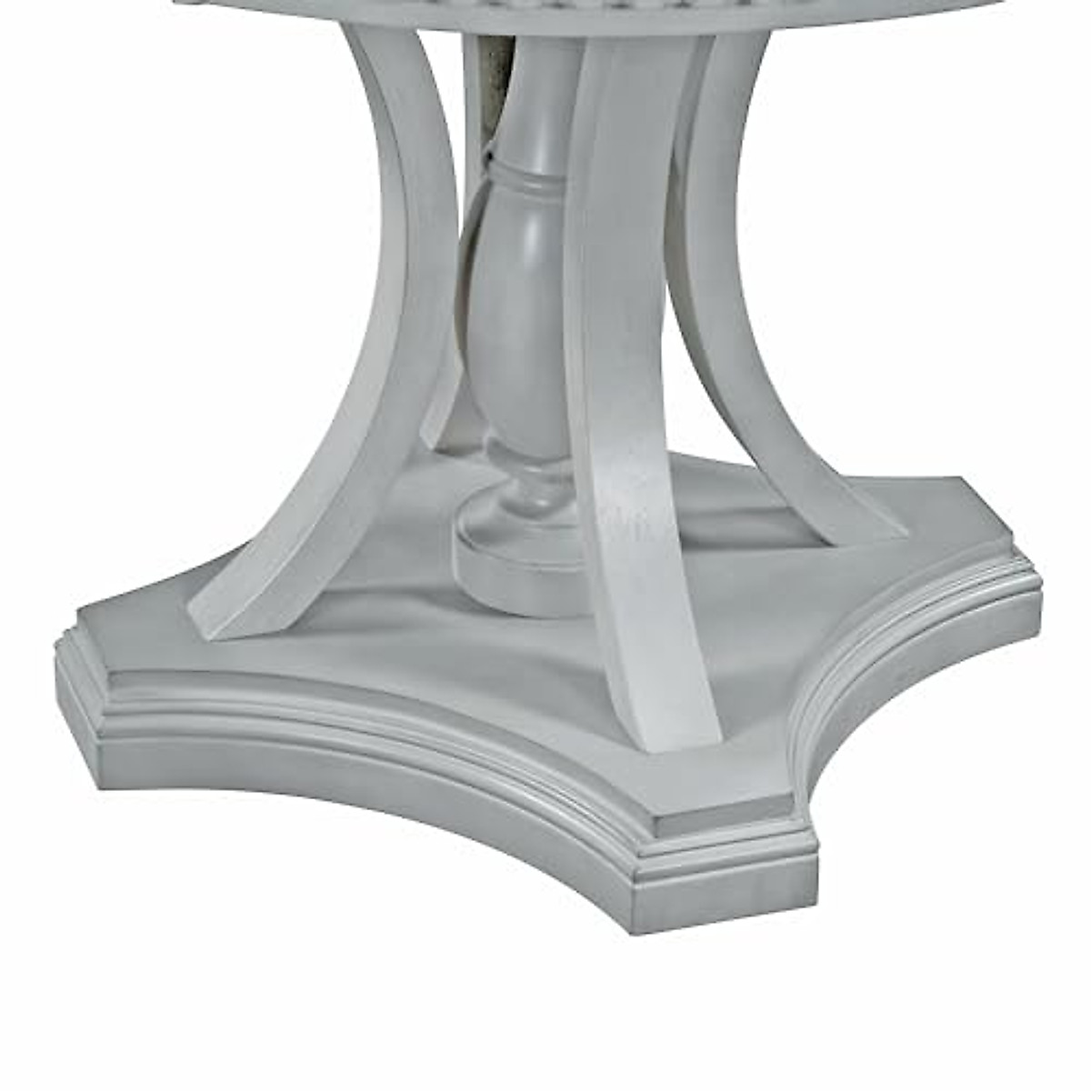 MengK Retro 5-Piece Dining Set Extendable Round Table and 4 Chairs for Kitchen Dining Room(Antique Gray Oak)