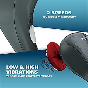 Wahl Heat Therapy Corded Vibratory Therapeutic Body Massager – Heated Handheld Massage with Two Speeds Low and High to Relieve Neck, Shoulder, Muscle, Leg & Back Pain - Model 4196-1201