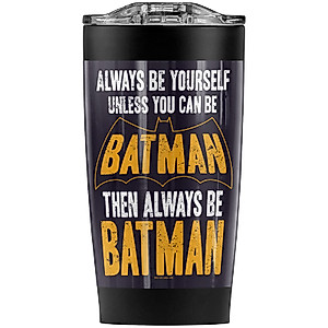 Logovision Batman Be Batman Stainless Steel Tumbler 20 oz Coffee Travel Mug/Cup, Vacuum Insulated & Double Wall with Leakproof Sliding Lid | Great for Hot Drinks and Cold Beverages