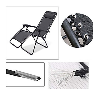 Gloaso Universal Replacement Cords for Zero Gravity Chair 8 Pack, Antigravity Chair Replacement Elastic Laces Lawn Chair Patio Lounge Recliner Chair Repair Oxford Stretch Kit (Black, 4 Long+ 4 Short)